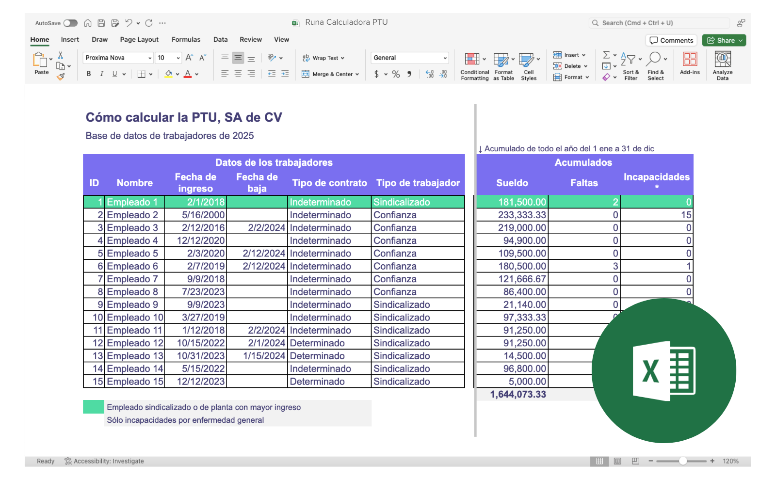 Calculadora de PTU | MX | Runa HR