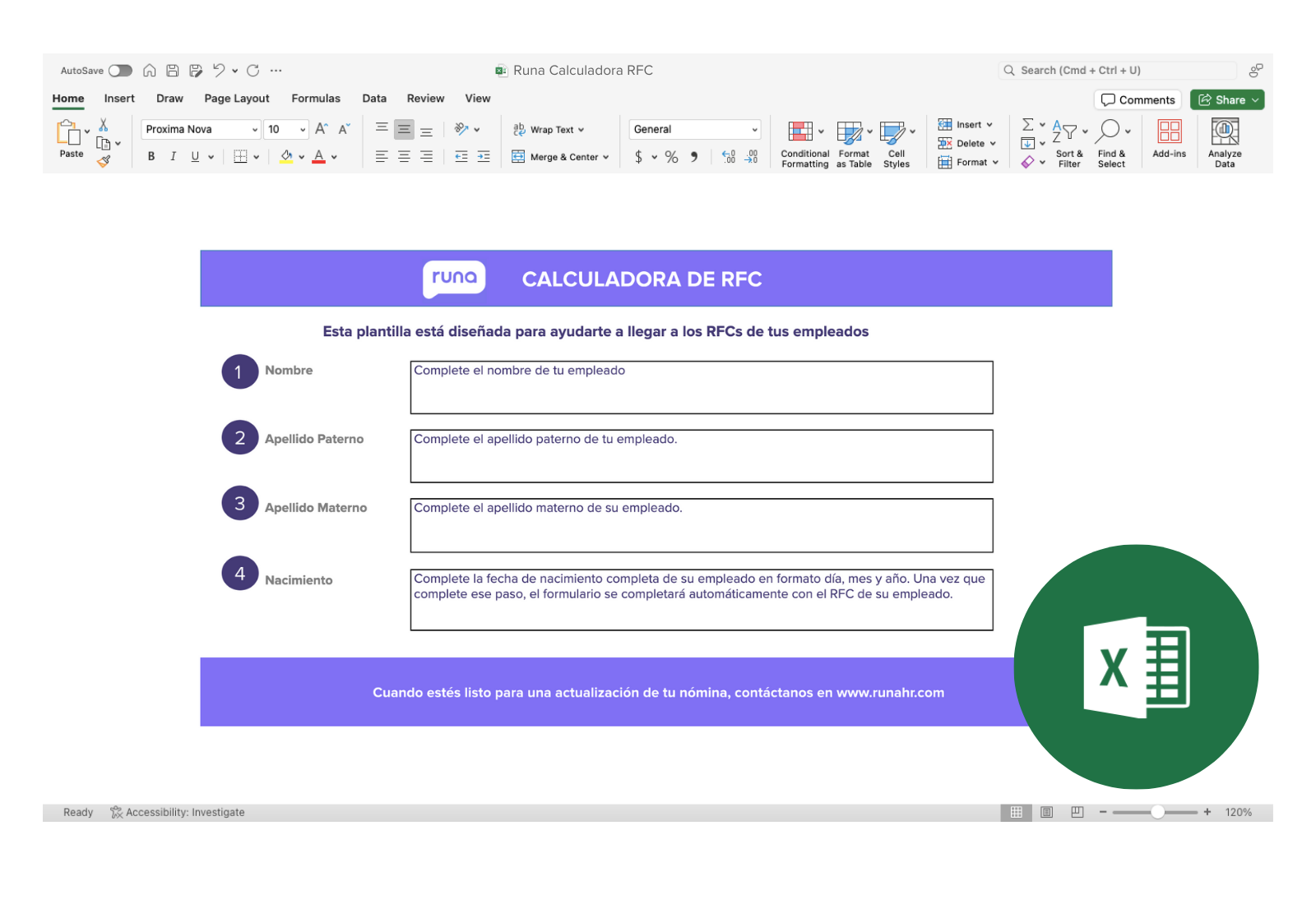 Calculadora de RFC | MX | Runa HR