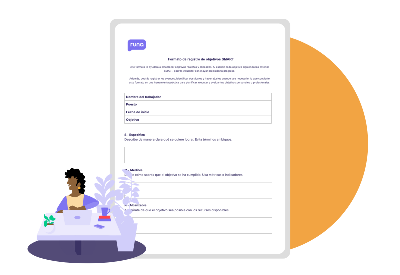 Formato de registro de objetivos SMART | AR | Runa HR